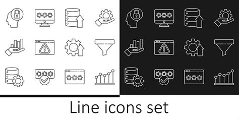set line pie chart infographic sales funnel server data web hosting