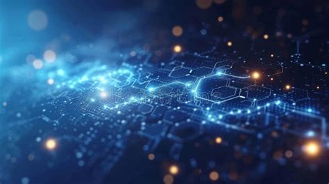 Abstract Mesh Particles Blue Technology Background Big Data Computer