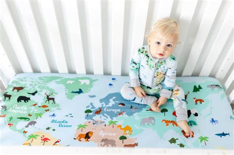 World Map Crib Sheet Mama Lulu