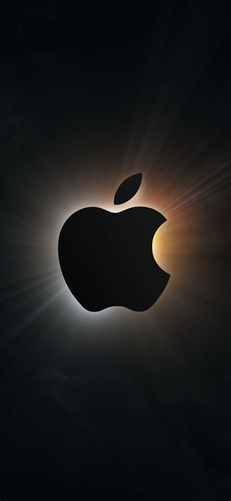 Apple Logo Glowing With Light Rays Best Apple Ios Home Screen And Lock