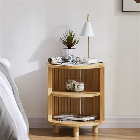 Round Bed Side Table Elegant Round Shape For Modern Bedroom Decor