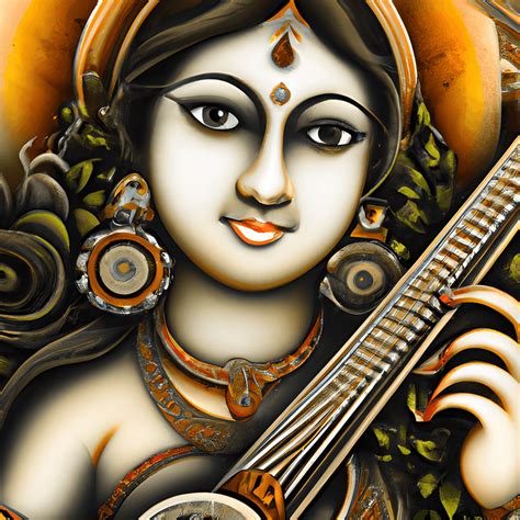 Saraswati Goddess Digitale Afbeelding · Creative Fabrica