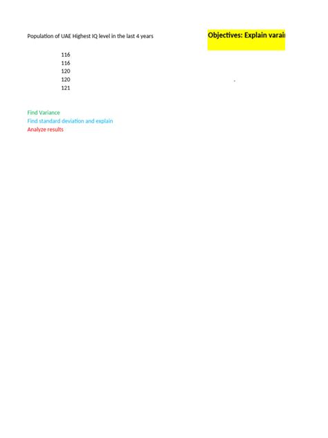 Population Variance Worksheet Pdf