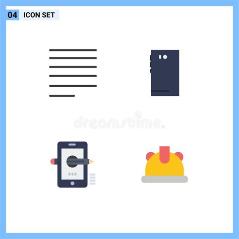 4 user interface flat icon pack of modern signs and symbols of align