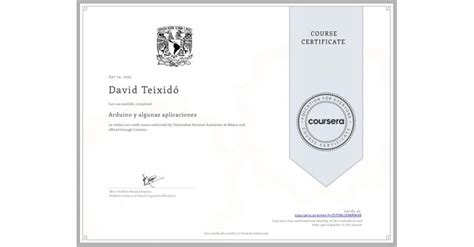 David Teixidó On Linkedin Completion Certificate For Arduino Y Algunas Aplicaciones
