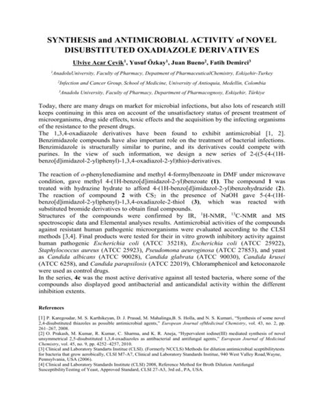 Synthesis And Antimicrobial Activity Of Novel