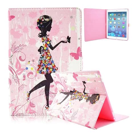 For IPad Pro Cover Butterfly Girl Flip Folio PU Leather Stand Case Cover For Apple IPad Pro
