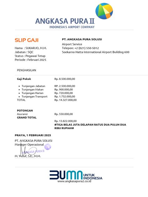 Slip Gaji Angkasa Pura Pdf