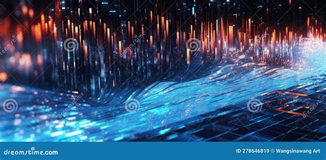 Flow Data Network Binary System Ai Generated Image Stock Illustration