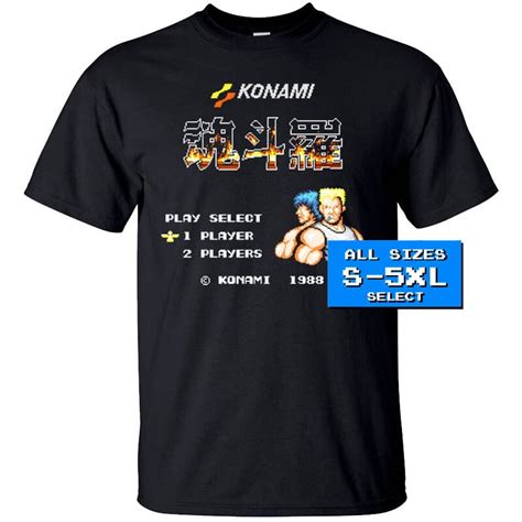 Contra Gryzor Japan Nes Game Start Screen T Shirt Black All Sizes S 5xl