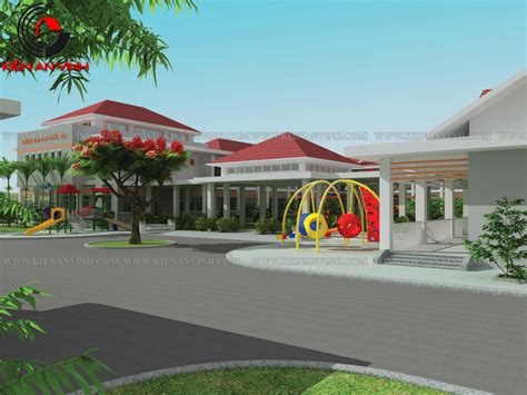 Mẫu thiết kế trường học mầm non đẹp hiện đại