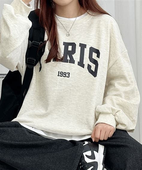 루즈핏 1993 파리 맨투맨 ️핏보장 긴팔 라운드 레터링 루즈핏맨투맨 긴팔티 오버핏맨투맨 봄 봄옷 봄맨투맨 Y2k 봄신상