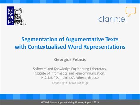 Pdf Segmentation Of Argumentative Texts With Contextualised · Segmentation Of