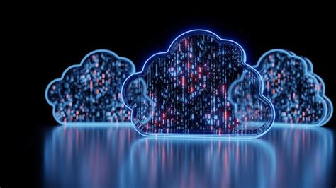 Premium Photo Cloud Computing Technology Concept Binary Data In Side