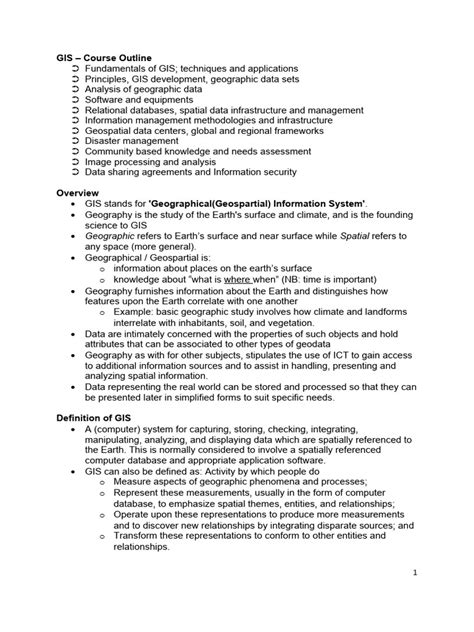 Gis Lecture Notes 1 Pdf Geographic Information System Image Resolution