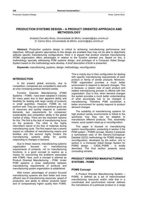 Pdf Production Systems Design A Product Oriented Approach And Methodology