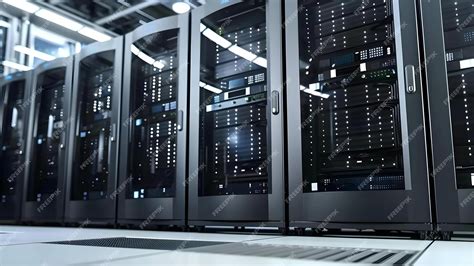 Server Room With Data Center Infrastructure For Information Technology Concept Server Room Data