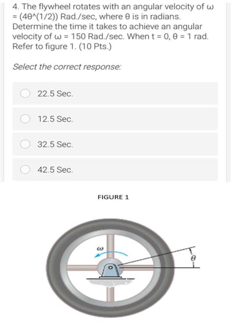 solved 4 the flywheel rotates with an angular velocity of w