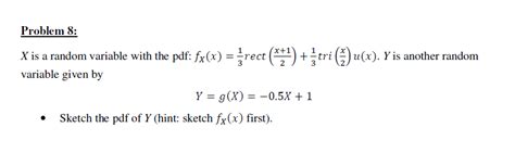 Solved Problem X Is A Random Variable With The Pdf Fx X Chegg