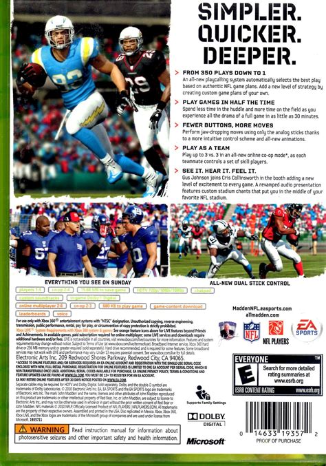 Xbox 360 Madden Nfl 11 Video Games