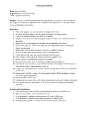 Chemistry Lab Experiment Equipment And Safety Course Hero