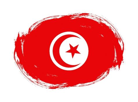 Premium Photo Tunisia Flag In Rounded Stroke Brush Background