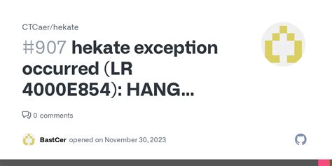 Hekate Exception Occurred Lr 4000e854 Hang Detected In Lp0minerva