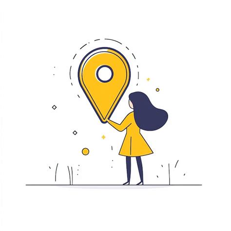 A Drawing Of A Girl With A Yellow Arrow Pointing To A Yellow Object