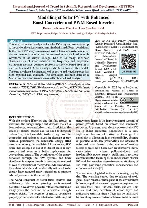 Modelling Of Solar Pv With Enhanced Boost Converter And Pwm Based