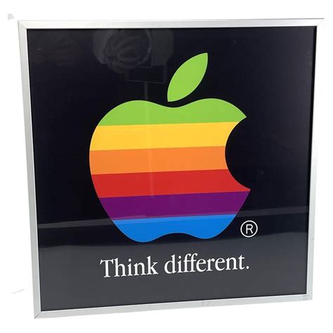 Original Apple Neon Sign Think Different With Apple Logo