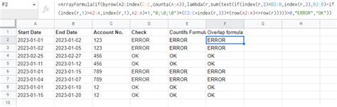 Google Sheets How To Check For Overlapping Dates Stack Overflow