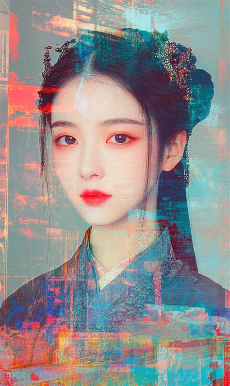 고대 중국 공주들에 대한 다중 노출 초상화가 향수 어린 분위기와 빛과 그림자의 감정을 깊이 탐구합니다