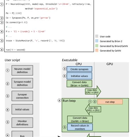 Running Simulations With Brian2genn Top Excerpt From An Example Brian