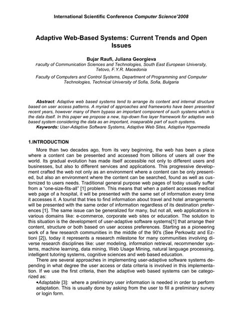 Pdf Adaptive Web Based Systems Current Trends And Future Vision