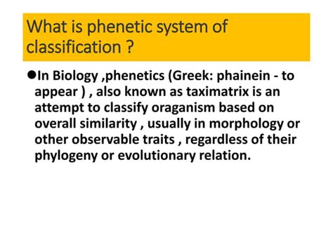 Phenetic Versus Phylogenetic Systems Pptx