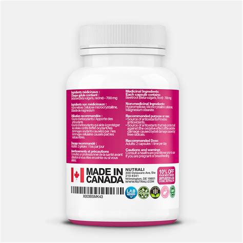 Organic Beetroot Capsules 1400mg Nutrali