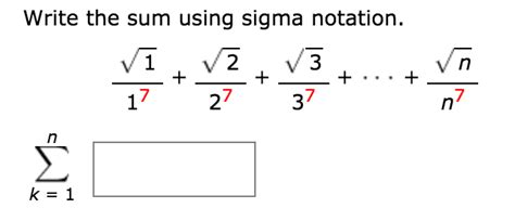 Solved Write The Sum Using Sigma Notation 12 22 32