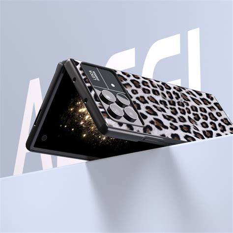 For Xiaomi Mix Fold 3 Abeel Black Edge Leopard Phone Case Silver