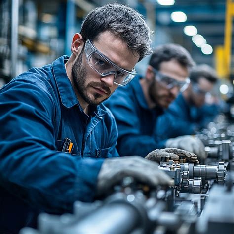 Free Workers Assembling Machinery Image Industry Workers Machinery