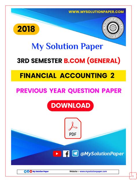 2018 G Financial Accounting 2 3rd Semester Question Paper By My