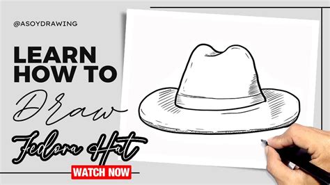 How To Draw Fedora Hat Easy Drawing Youtube