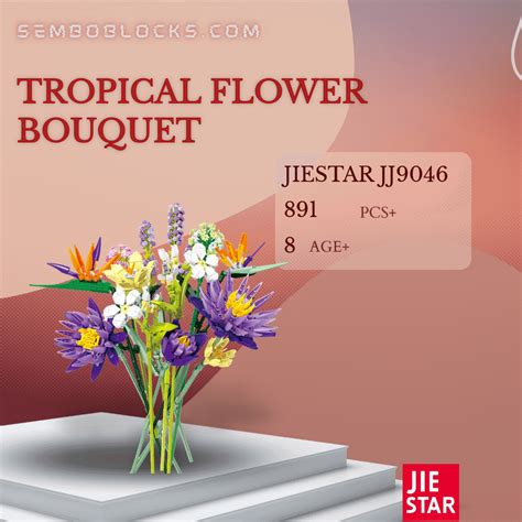 Jiestar Jj9046 Creator Expert Tropical Flower Bouquet Sembo Blocks