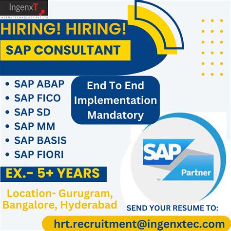 Ingenx Technology Private Limited On Linkedin Hiring Sapconsultant Sapfico Sap Sap Sap