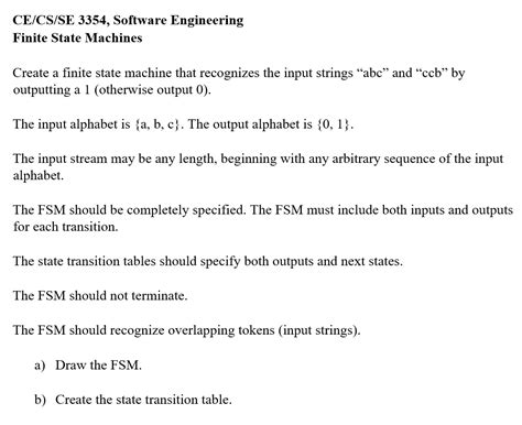 Solved Finite State Machines Create A Finite State Machine