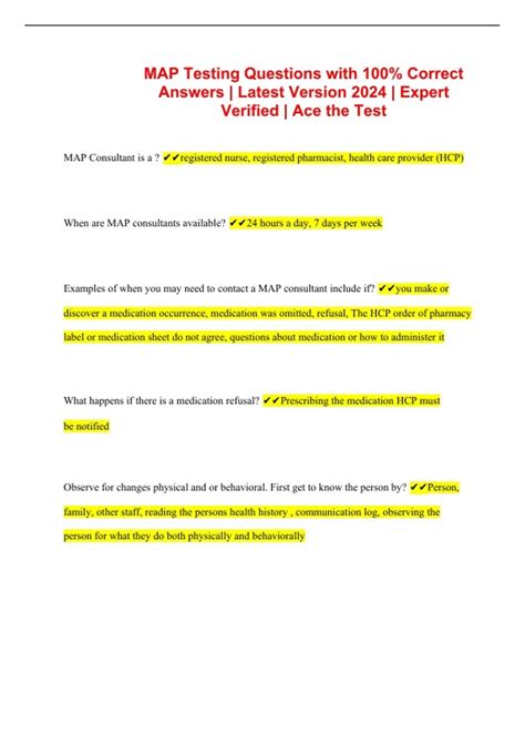 Map Testing Questions With 100 Correct Answers Latest Version 2024 Expert Verified Ace