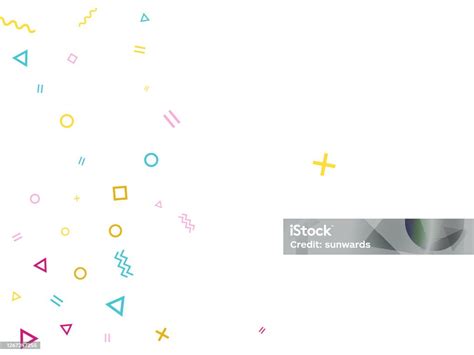 삼각형 원 사각형 지그재그 및 물결 모양의 선이있는 기하학적 스타일의 기하학적 색종이 배경 기하 도형에 대한 스톡 벡터 아트 및 기타 이미지 Istock