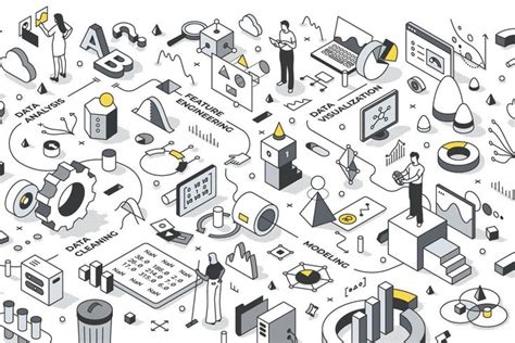 Data Science Journey Isometric Illustration Isometric Illustration
