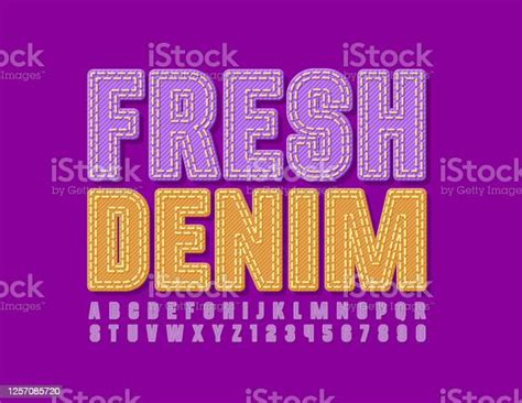 청바지 패턴 알파벳 문자와 숫자벡터 크리에이티브 사인 프레쉬 데님 광고에 대한 스톡 벡터 아트 및 기타 이미지 광고 그래픽