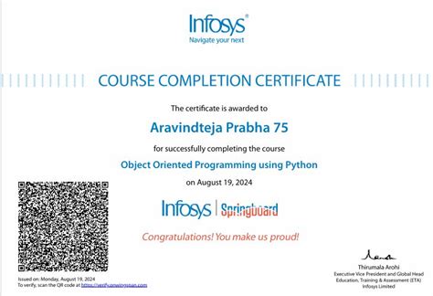 Bastipadu Aravindteja On Linkedin Python Infosys Springboard Learning