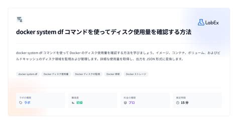 Docker System Df コマンドを使ってディスク使用量を確認する方法 Labex